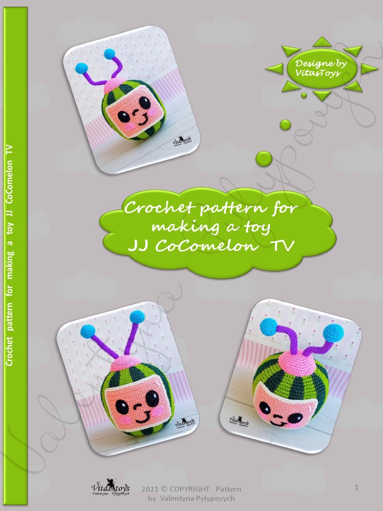English Pattern Toy Coco Melon TV | PDF | Crochet | Embroidery