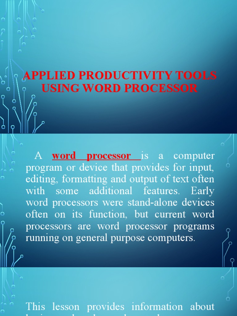 Applied Productivity Tools Using Word Processor & sPREEDSHEET | PDF | Spreadsheet | Microsoft Excel