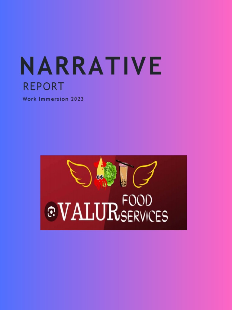 Narrative Report Template Pastry Chef | PDF