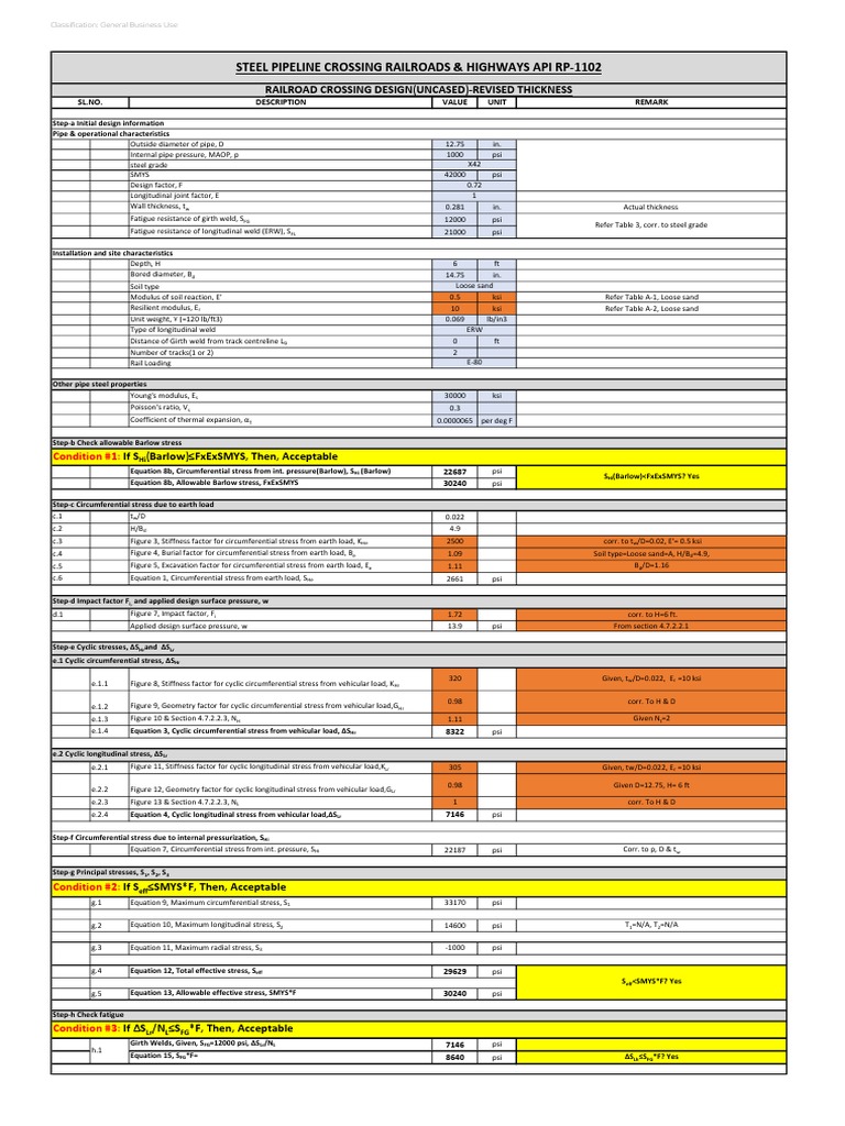 Railroad Crossing Design Sample Problem (Revised Thickness) | PDF ...