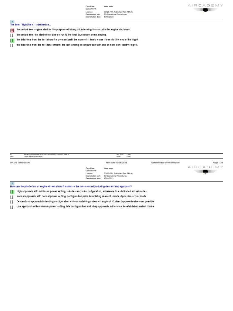 ReportFolder 22494 XXXXX XXXX 60 Operational Procedures Versuch 1 | PDF | Aeronautics | Aerospace