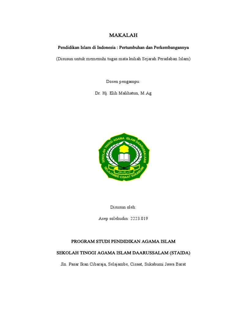 Pendidikan Islam Di Indonesia Spi | PDF