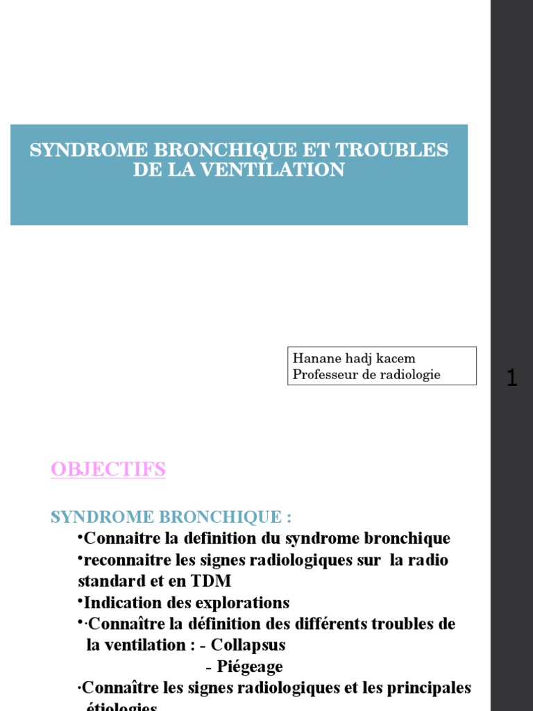 Syndrome bronchique et ventilation pulmonaire | PDF | Poumon ...