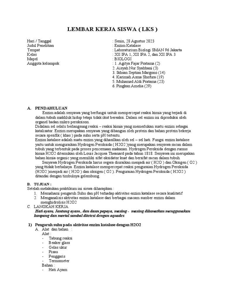 LEMBAR KERJA SISW1 Ini | PDF | Sains & Matematika | Teknologi & Rekayasa