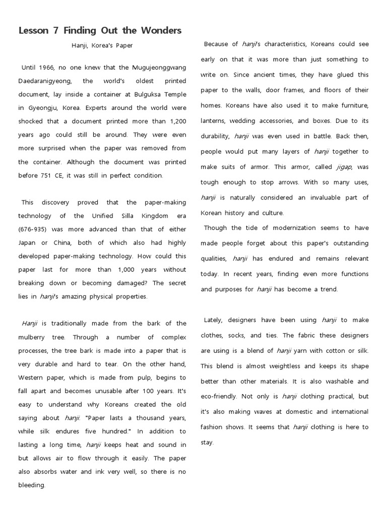 Lesson 7 Finding Out The Wonders | PDF