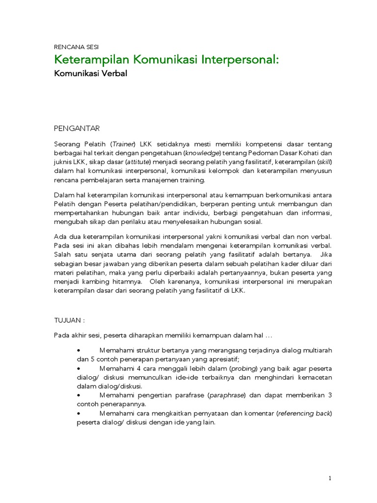 Keterampilan Komunikasi Verbal | PDF