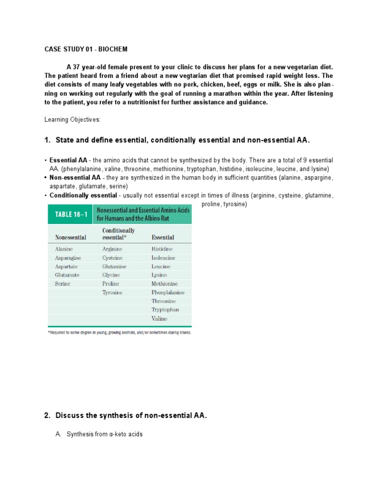 Word File Case 1 Veg Diet | PDF