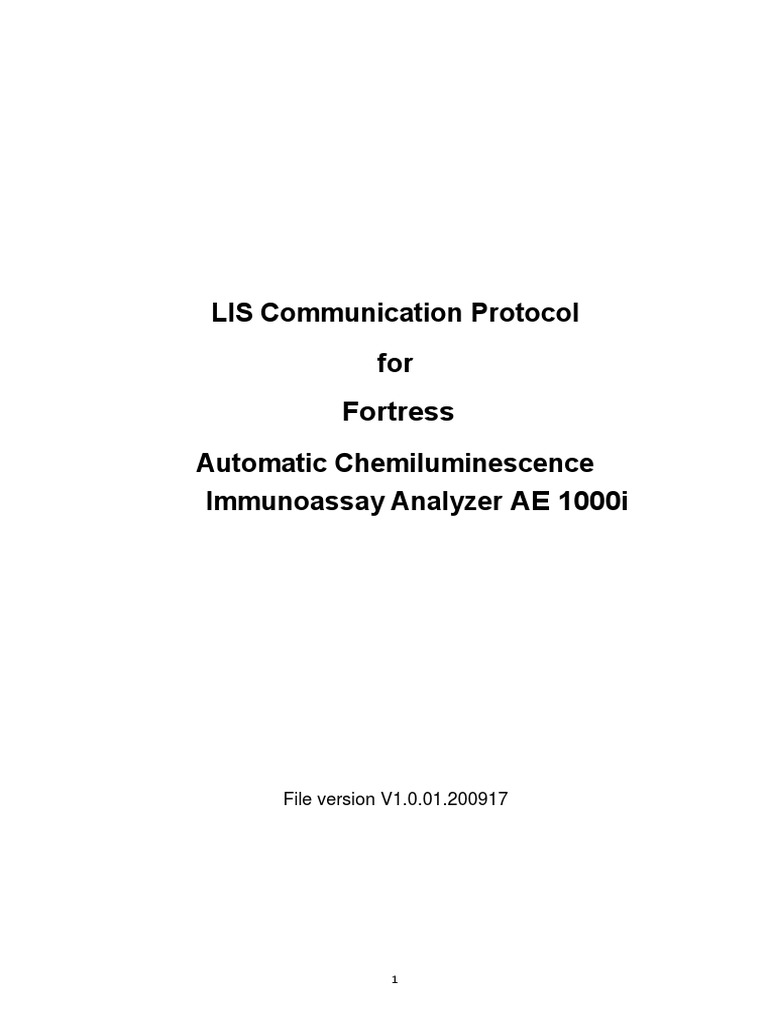 Ae 1000i Lis Communication Protocol Pdf Computer Network Transmission Control Protocol