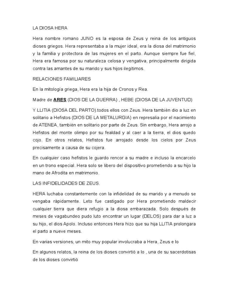 La Diosa Hera | PDF
