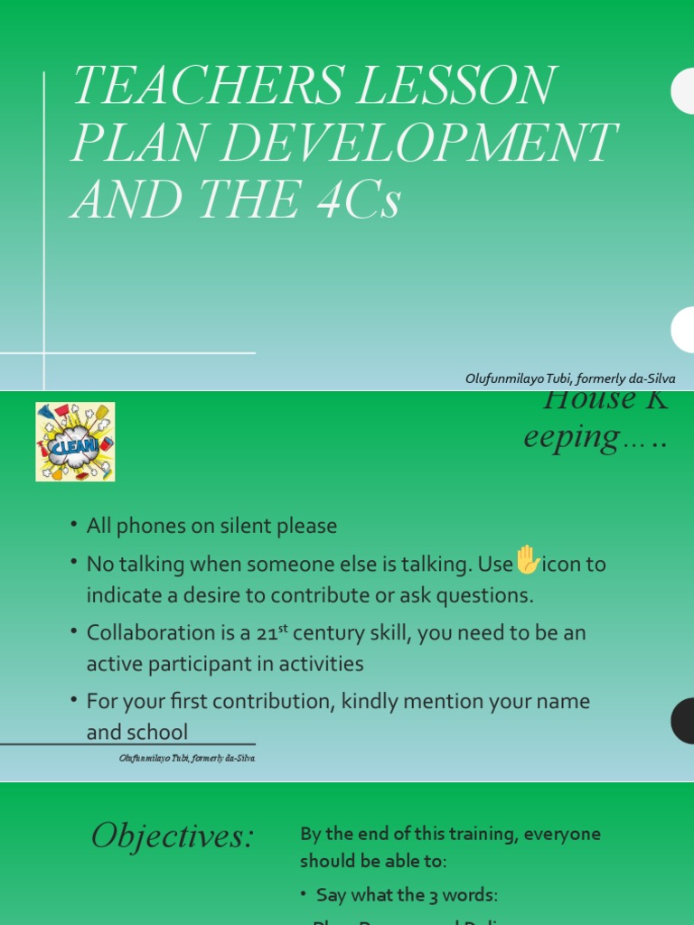 Teachers Lesson Plan Development and The 4Cs | PDF | Learning | Change
