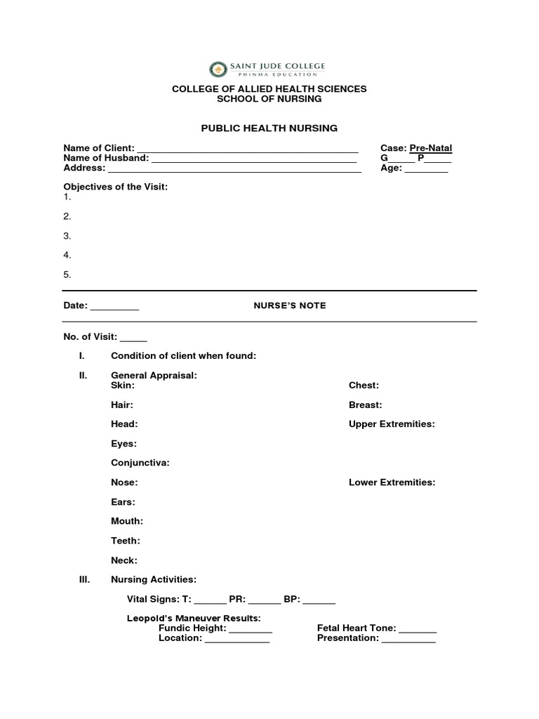 Prenatal PHN Bag | PDF | Medical Specialties | Medicine