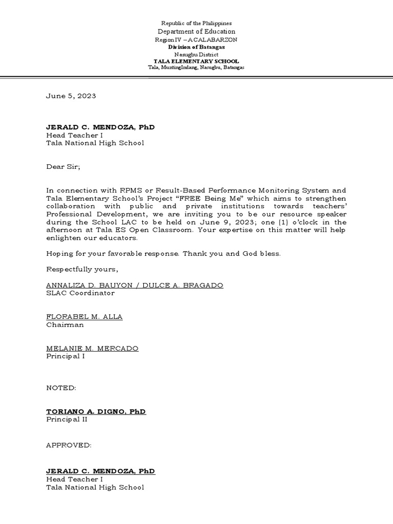 Letter Invite Speaker | PDF