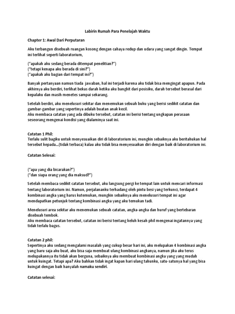 Labirin Rumah para Penelajah Waktu | PDF | Fiksi Misteri, Thriller ...