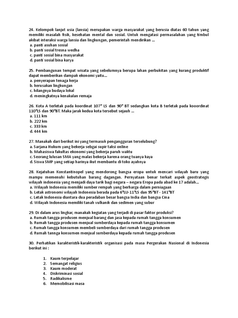 Osn Ips Uji Coba 2 No. 24-36 | PDF