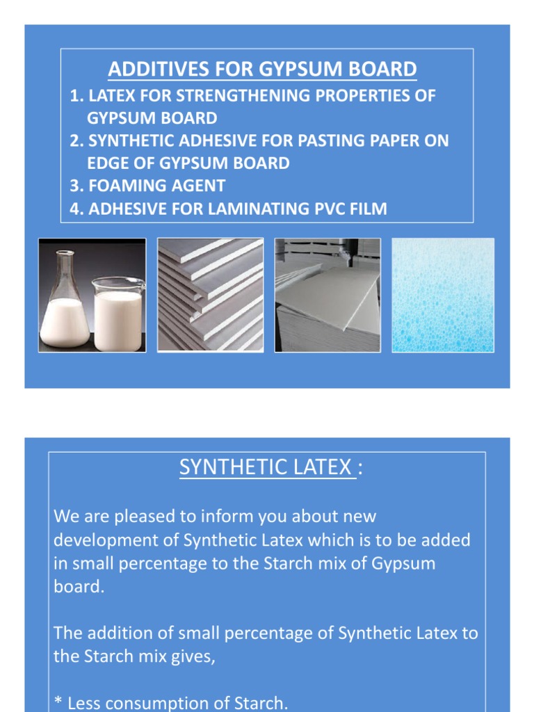 Gypsum Board Additives Guide | PDF