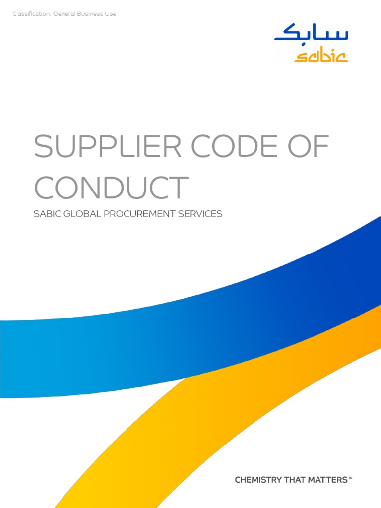 SABIC Supplier Code of Conduct Guide | PDF | Bribery | Occupational ...