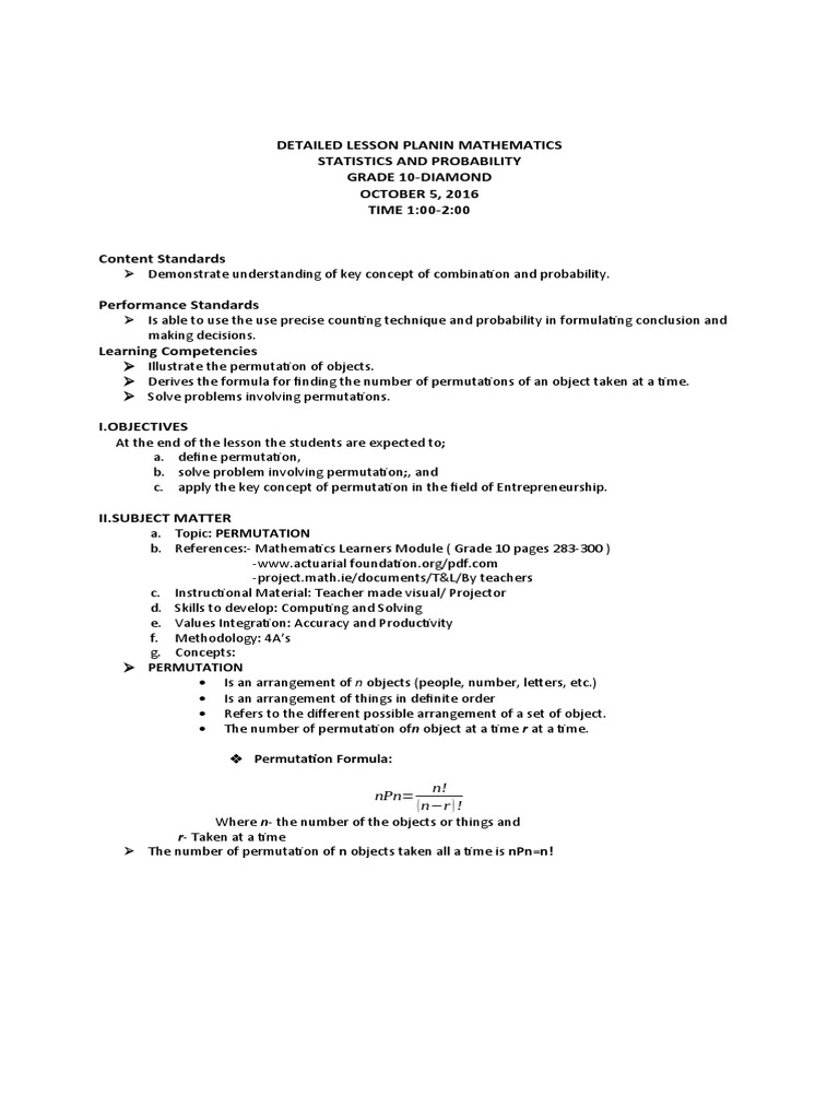 Permutation | PDF | Mathematics | Permutation