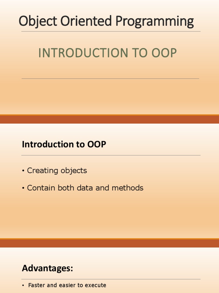 Lecture-1. Introduction To OOP | PDF