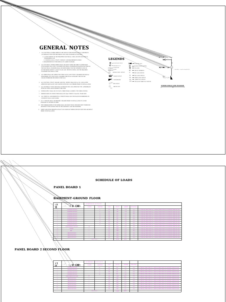 1 GENERAL NOTES Merged | PDF | Wire | Electrical Wiring