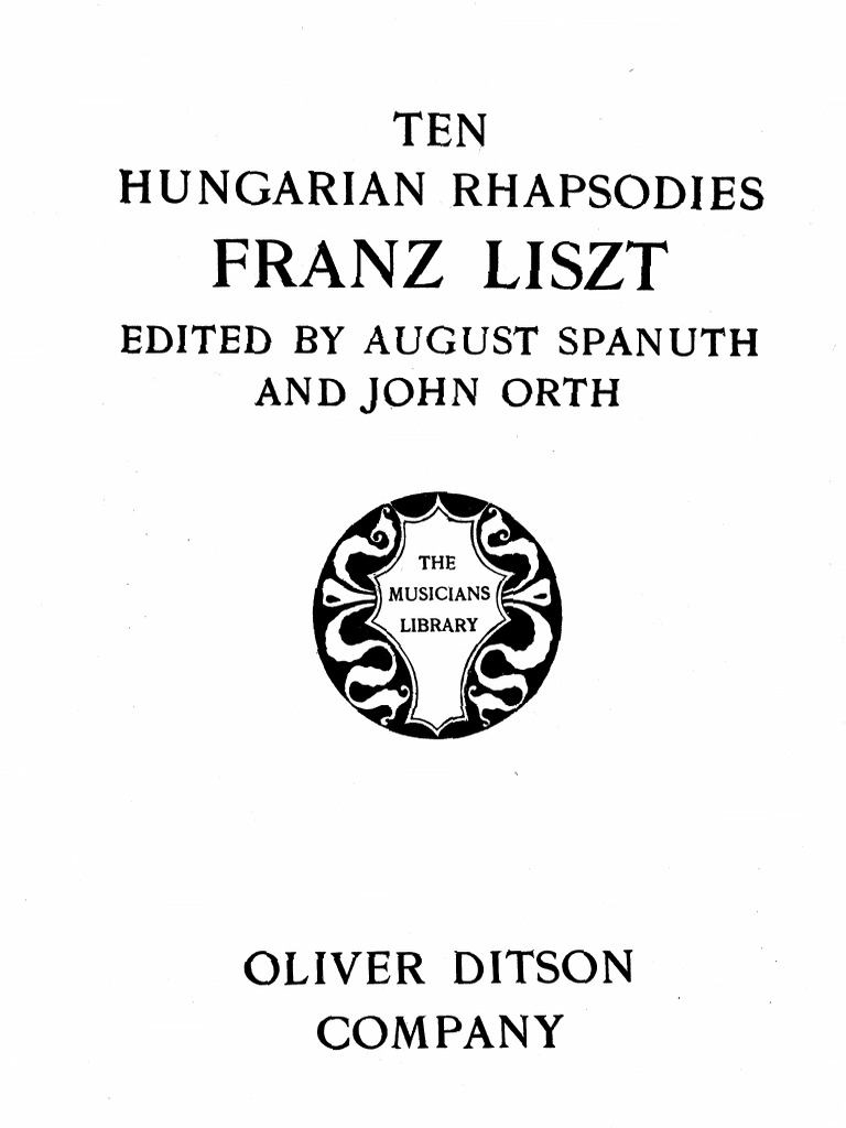 Hungarian Rhapsodies Pdf