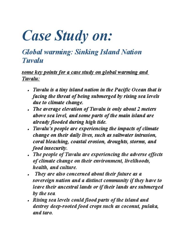 Global Warming - Sinking Island Nation Tuvalu | PDF