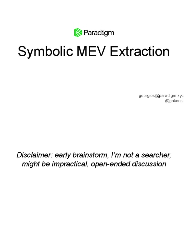 Symbolic MEV Extraction | PDF | Systems Engineering | Computer Engineering