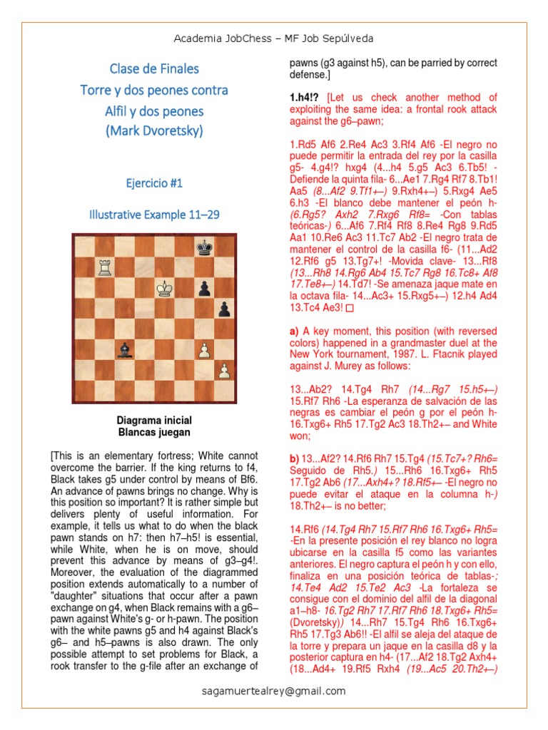 Finales - Torre y Dos Peones Contra Alfil y Dos Peones | PDF | Ajedrez | Teoría del ajedrez