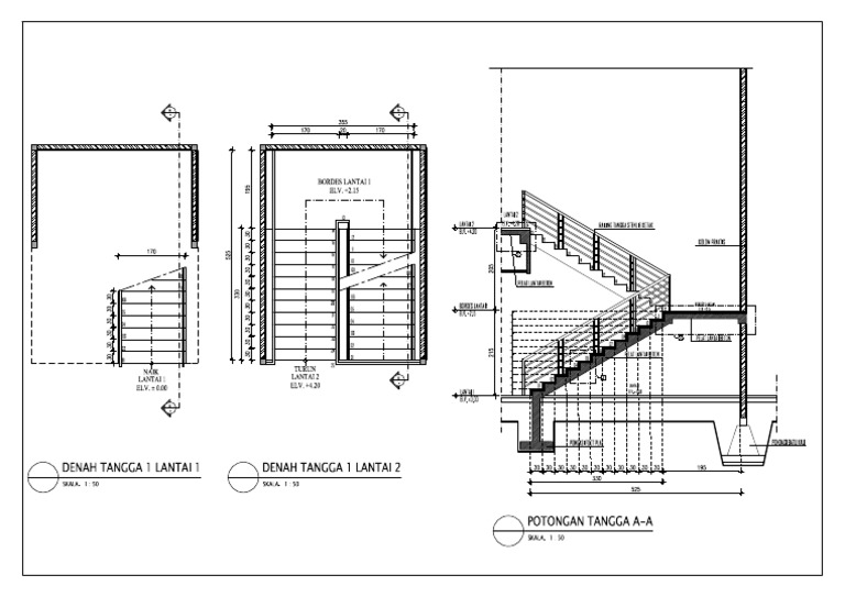 Sb Denah & Potongan Tangga | PDF