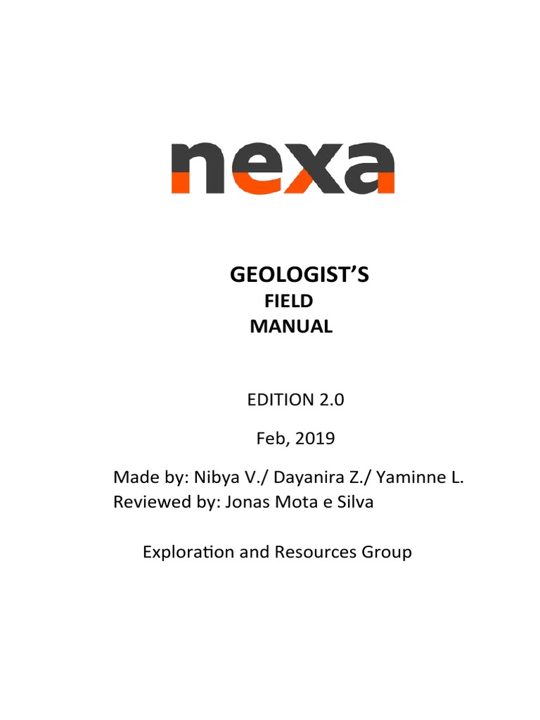 Manual de Campo Nexa_04022019_Impresión | PDF | Earth Sciences | Geology