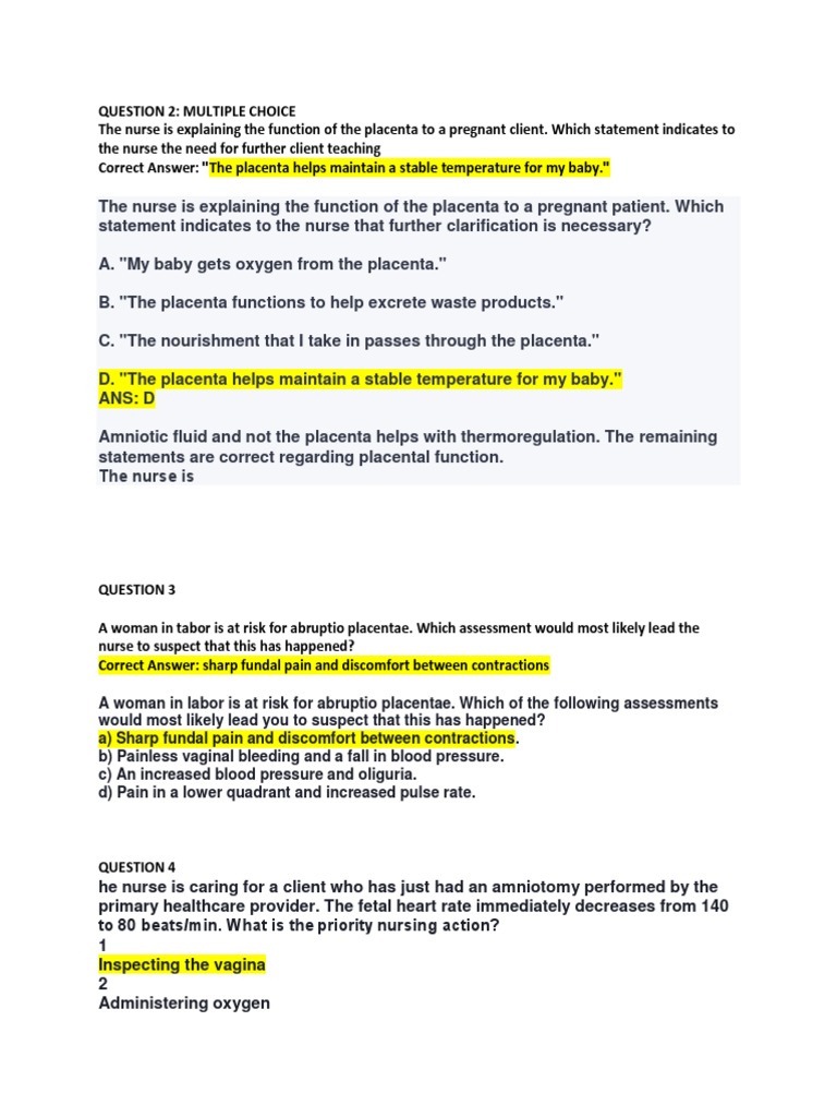 NUR260-Capstone Test 3 | Download Free PDF | Childbirth | Pregnancy