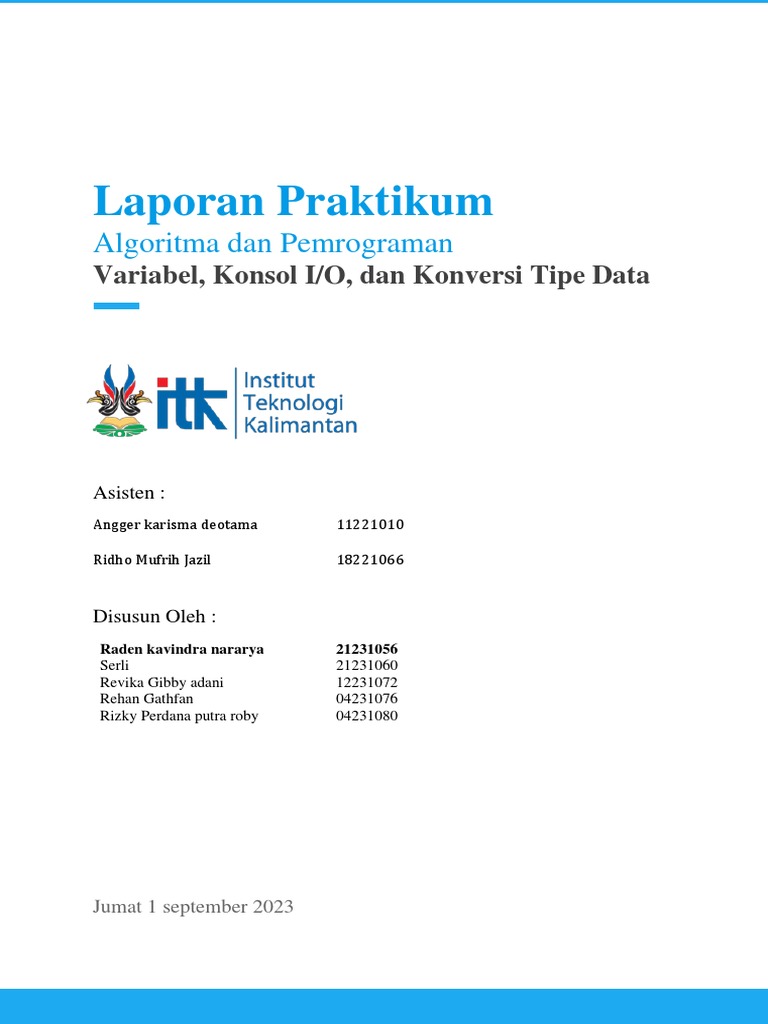 Praktikum Algoritma: Variabel & I/O Python | PDF | Komputer