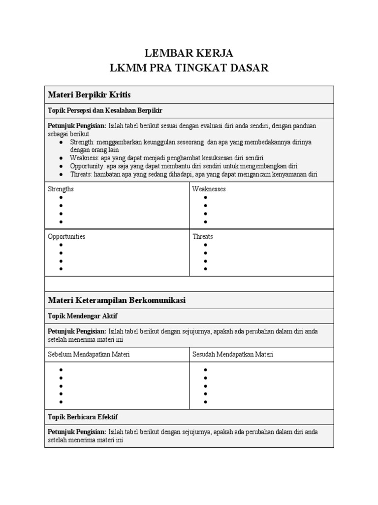 LK LKMM Pra TD | PDF