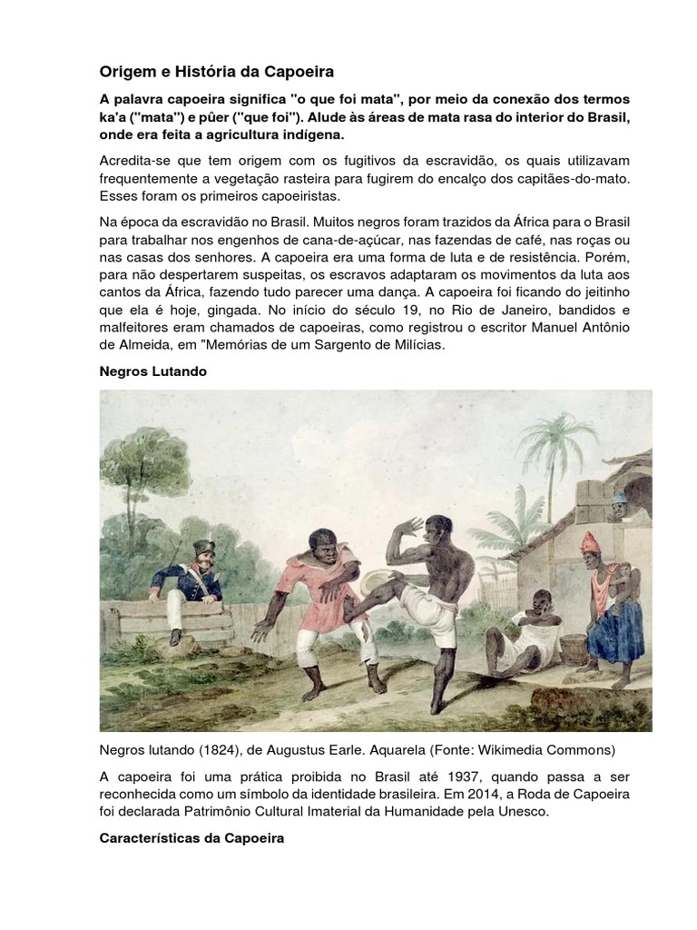Origem e História Da Capoeira | PDF
