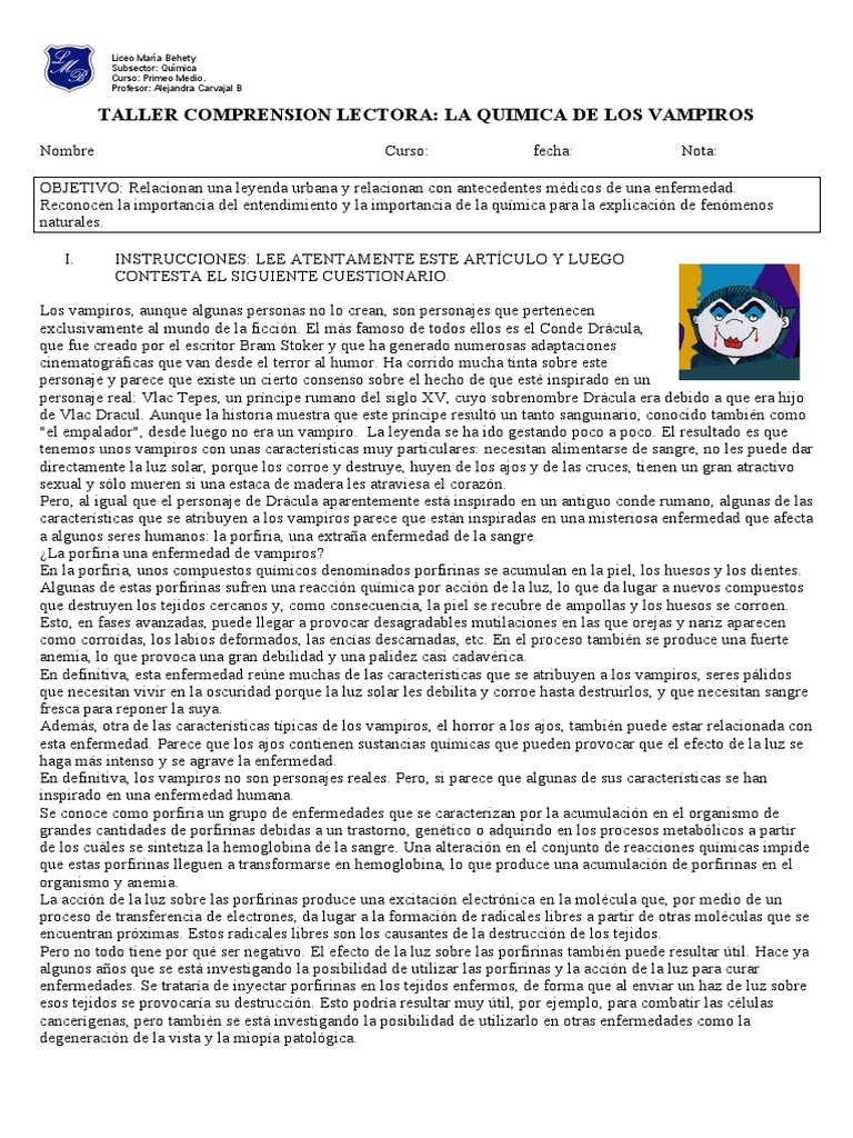 1º Lectura Vampiros | PDF