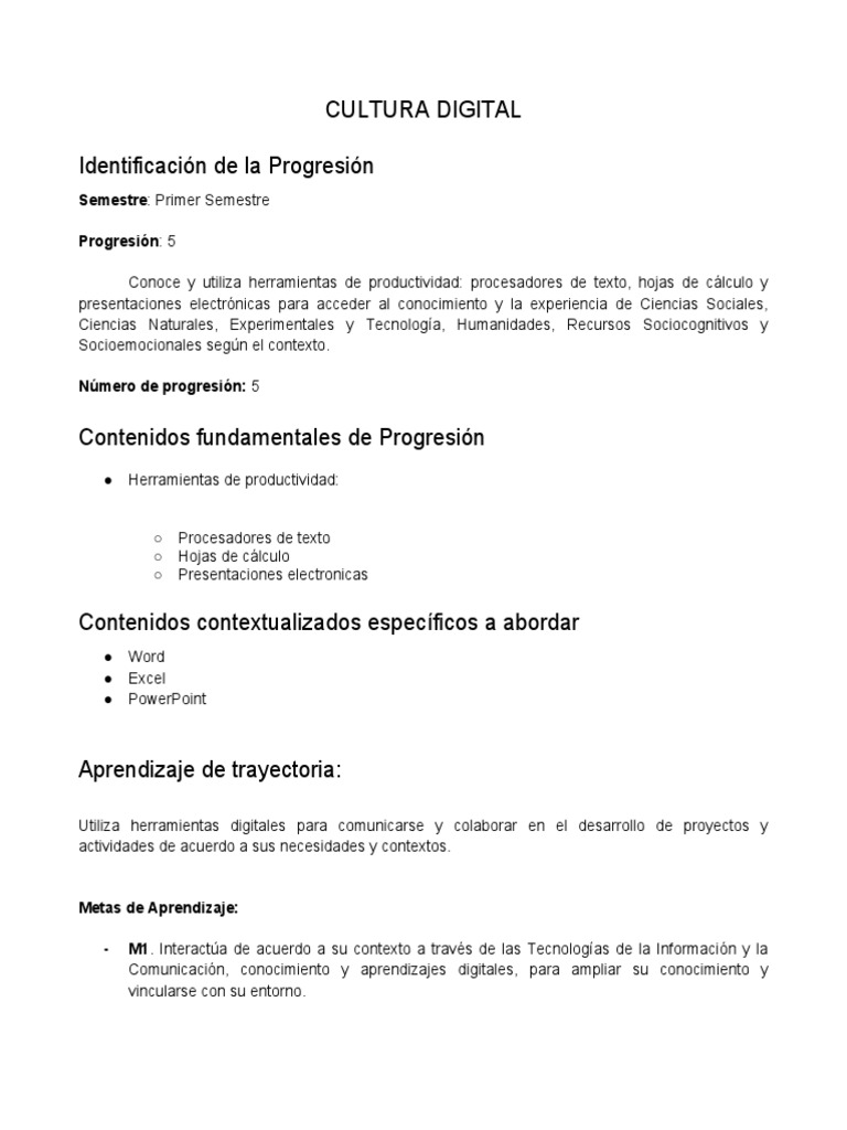 PROGRESIONES DE APRENDIZAJE Progresion 5 | PDF