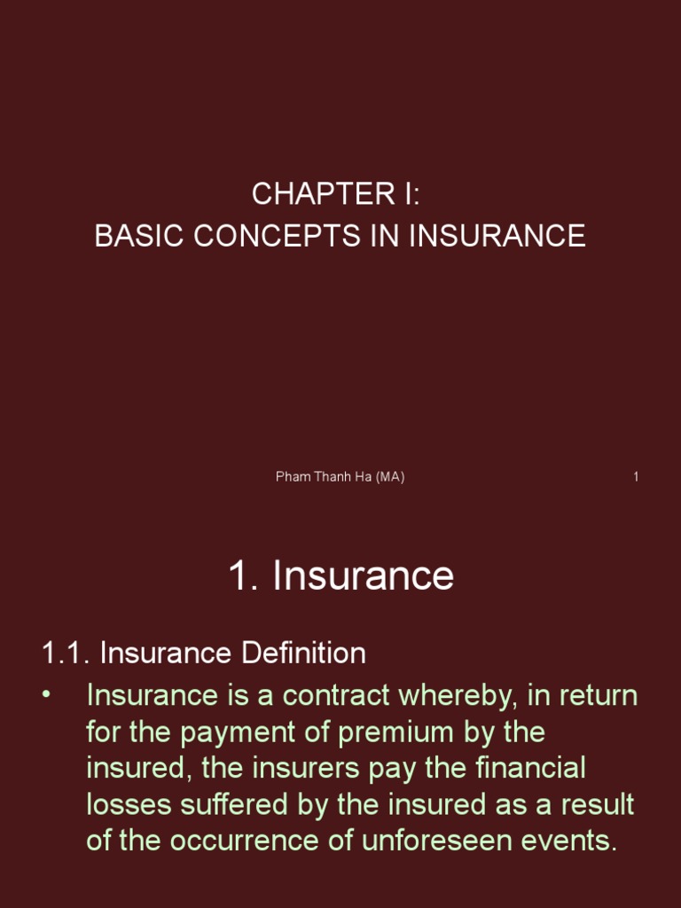 Understanding Basic Insurance Concepts | PDF | Insurance | Reinsurance
