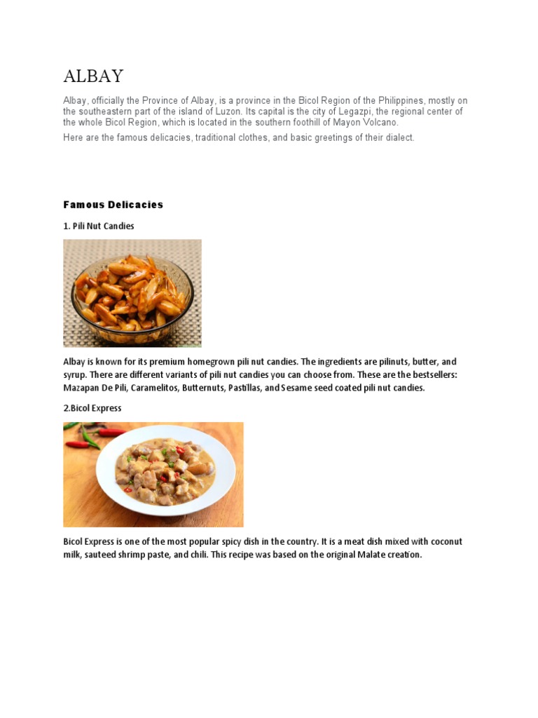 Albay Research | PDF | Philippine Cuisine | Food Ingredients