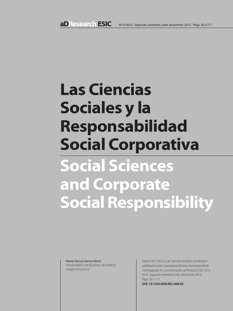Adr6 05 Cienc20sociales20y20rsc | PDF | Responsabilidad social ...
