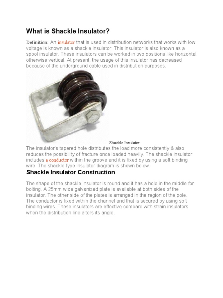 What Is Shackle Insulator | PDF | Insulator (Electricity) | Electrical ...