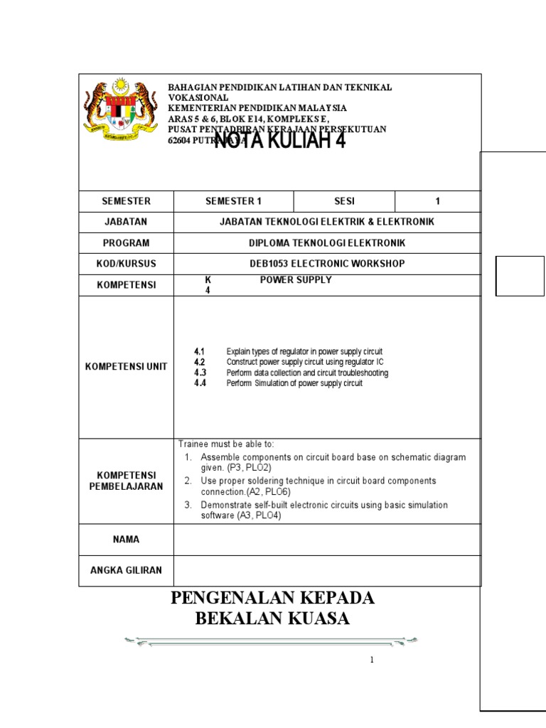 Nota Kuliah 4 Deb1053 | PDF