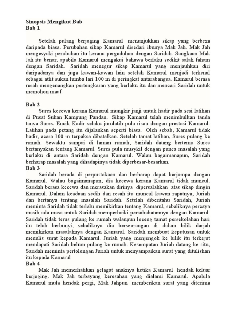 Sinopsis Pelari Muda Mengikut Bab | PDF