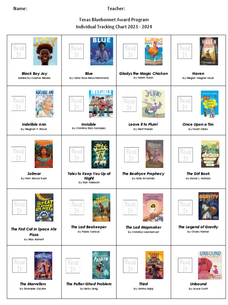 2023-2024 Book Chart With Covers2 | PDF