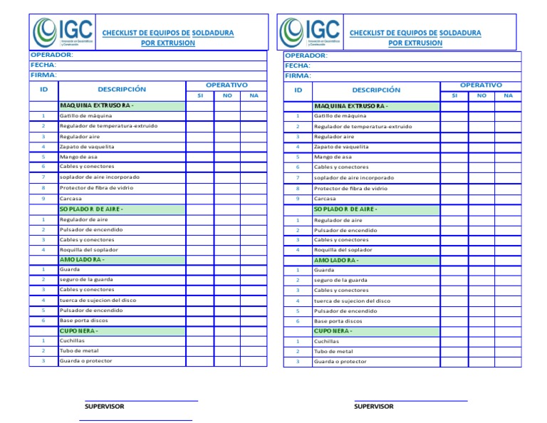 Checklist de Extrusion | PDF | Bienes manufacturados | Procesos ...