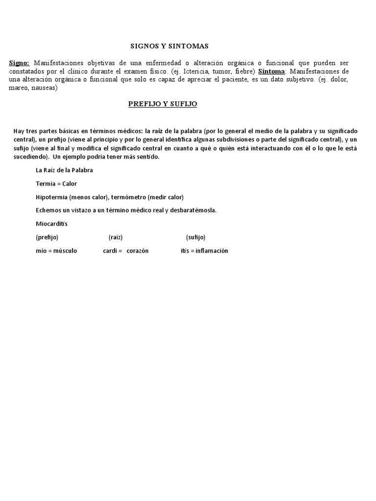 Signos y Sintomas | PDF Signos y Sintomas | PDF