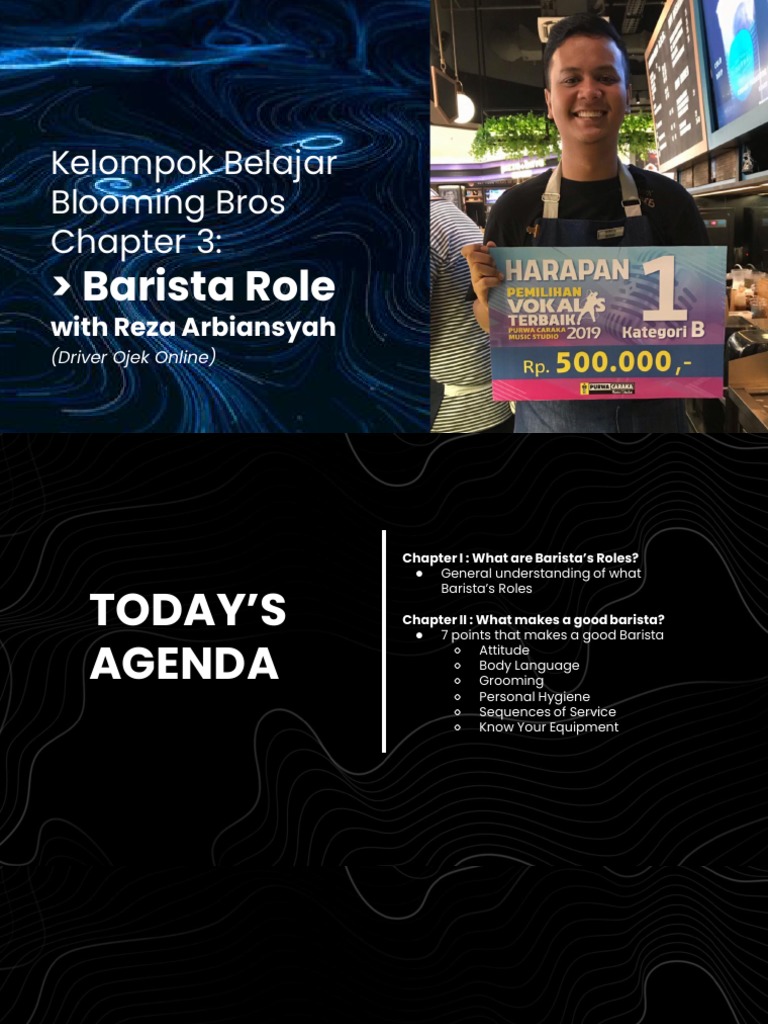 Barista Role Presentation | PDF | Memasak, Makanan, & Anggur