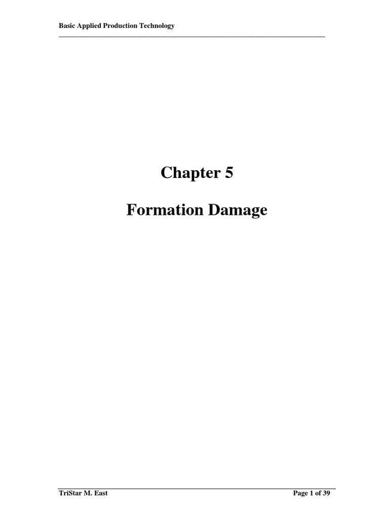5 - Formation Damage | PDF | Filtration | Oil Well