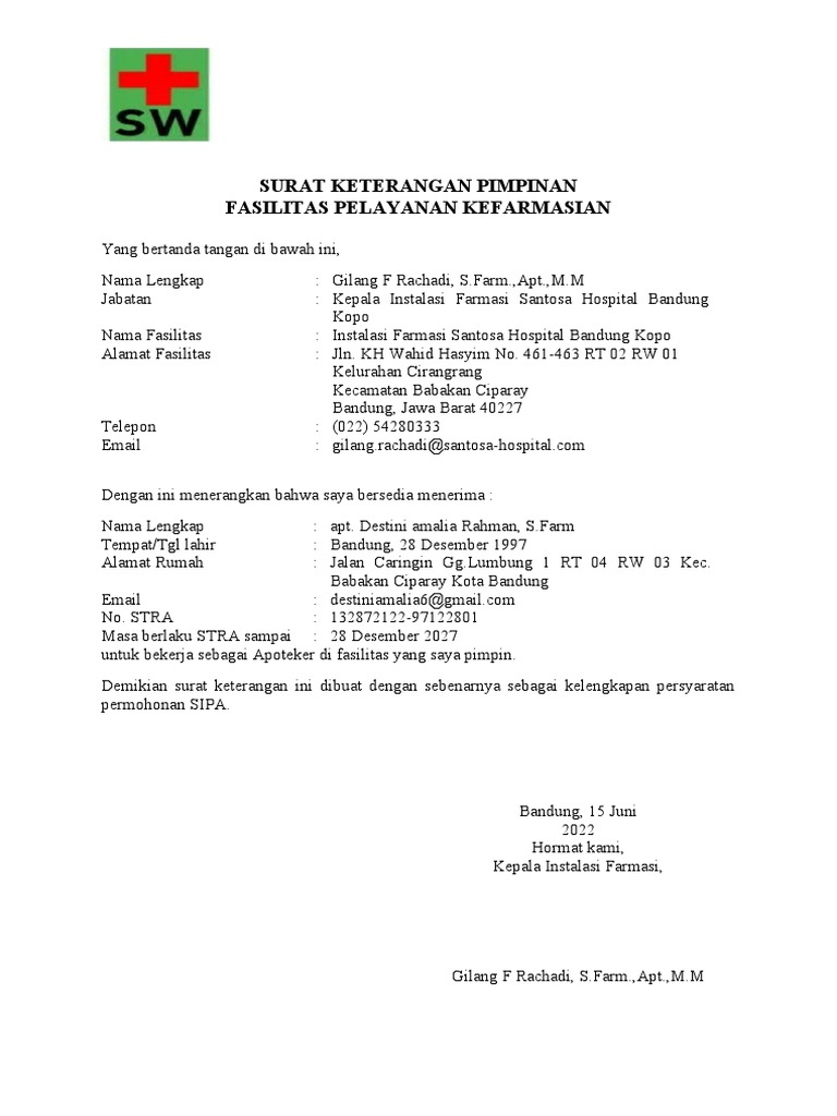 Format Suket Pimpinan APT | PDF