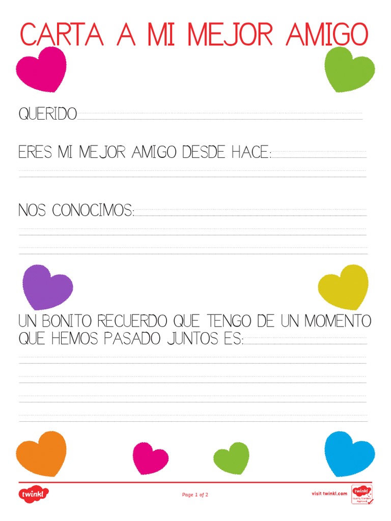 Es T 2545415 Carta A Mi Mejor Amigo Mayusculas Ver 1 | PDF