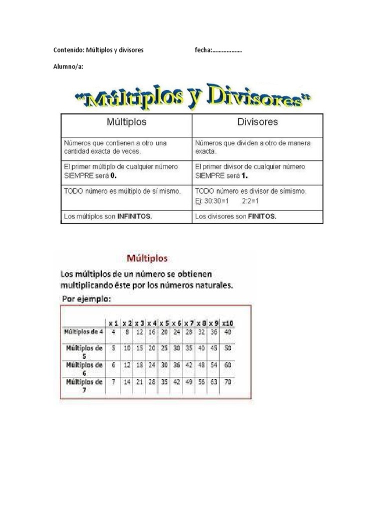 Multiplos 6° Grados | PDF