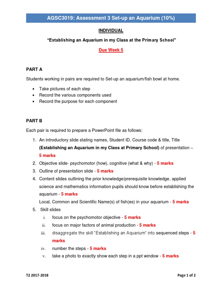 AGSC3019 Aquarium Assignment - Guidelines & Rubric | PDF | Microsoft ... AGSC3019 Aquarium Assignment - Guidelines & Rubric | PDF | Microsoft ...